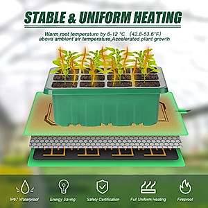 YLYYCC Seed Starter Kit with Grow Light,72 Cells Seed Starter Tray with Humidity Dome and Seedling Heat Mat Seedling Starter Trays for Seed Starter,Seed Growing Germination Kit,Plant Propagation kit