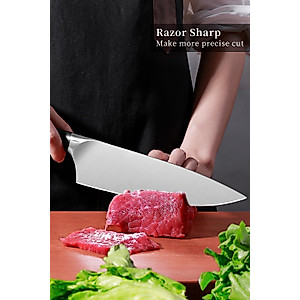 MAD SHARK Chef Knife, 8 Inch Kitchen Knife Razor Sharp Professional Chef’s Knife, Ergonomic Well Balanced Cooking Knife with Gift Box