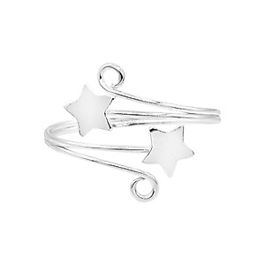 AeraVida Shooting Stars Wrap Swirl Wire Sterling Silver Toe Ring or Pinky Ring