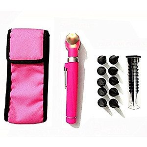 Otoscope - Compact Pocket Size Fiber ENT Optic Otoscope Pink Color by ZZZRT traders