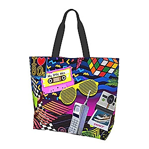 ASYG Retro Memphis Style 80s 90s Sling Bag Funny Retro 80s 90s Tote Bag For Women Men Teens