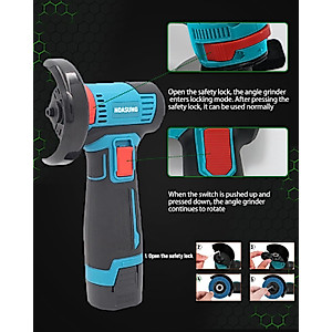 Brushless Angle Grinder, 16.8V Battery Cordless Angle Grinder Mini Portable Electric Polishing Cutting Tool with 2 Batteries,5 Discs, Best for Metal, Wood, Thin Steel, Pipe, Plastic and More