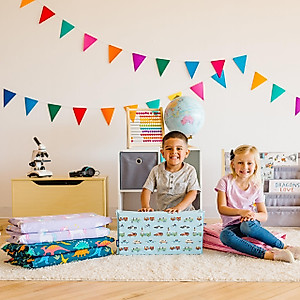 Wildkin Kids Vinyl Nap Mat – Foldable, Durable Rest Mat for Daycare & Preschool - Trains, Planes, and Trucks