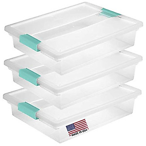 Tribello Plastic Storage Containers With Lids For Organizing - (Large - 14 x 13 x 3)