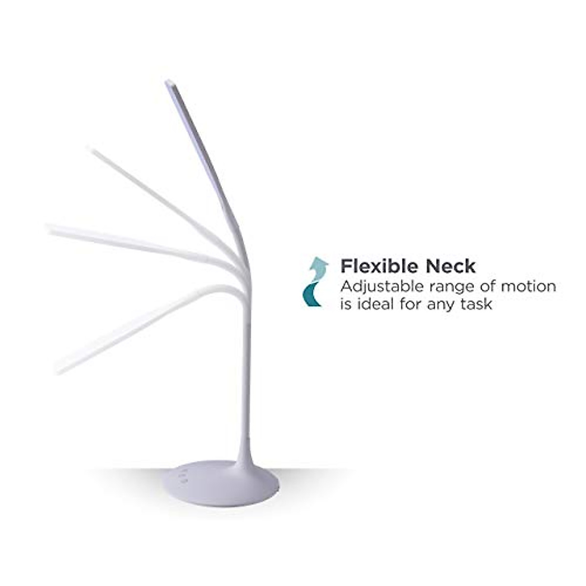 BLACK+DECKER VLED1819-BD Battery LED Desk Lamp, Dimmable with Adjustable Color Temperature, 4 Hour Battery Life, Rechargeable, Eco Friendly, White