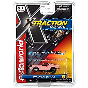 Auto World Xtraction R35 1971 AMC Javelin AMX Pink HO Scale Slot Car