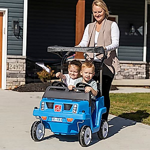 Step2 Side-by-Side Push Around SUV for Kids – Two-Seater Toddler Push Car (1.5-5 Years Old) – Blue Plastic Stroller-Style Car for Fun Family Outings – Easy Stroller Alternative