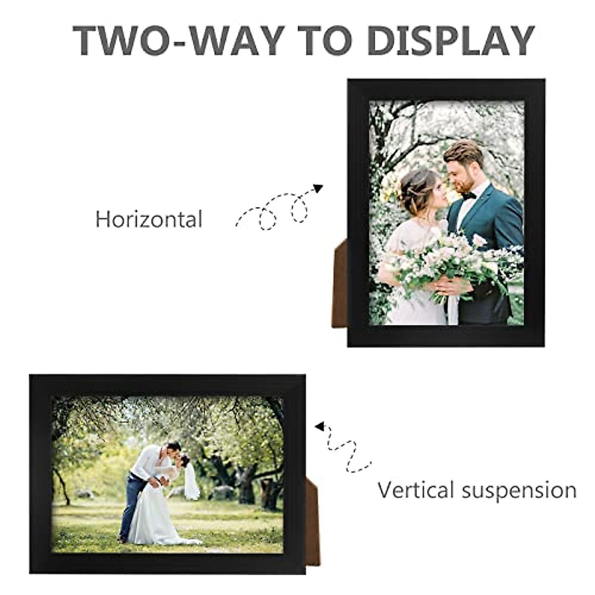 Joyberg 2 Pack 5x7 Picture Frame, Picture Frame Black, Plastic 5x7 Frame for Tabletop Display, Photo Frame with Clear Plexiglass for Vertical or Horizontal Display