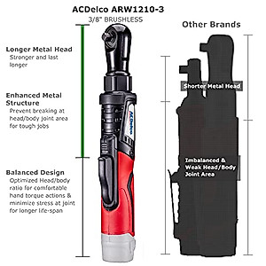 ACDelco ARW1210-3T G12 3/8" 12V Cordless 65 ft-lbs. Brushless Ratchet Wrench - Bare Tool Only