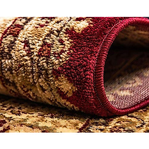 Unique Loom Voyage Collection Traditional Oriental Classic Intricate Design Area Rug (2' 7 x 10' 0 Runner, Red/Gold)