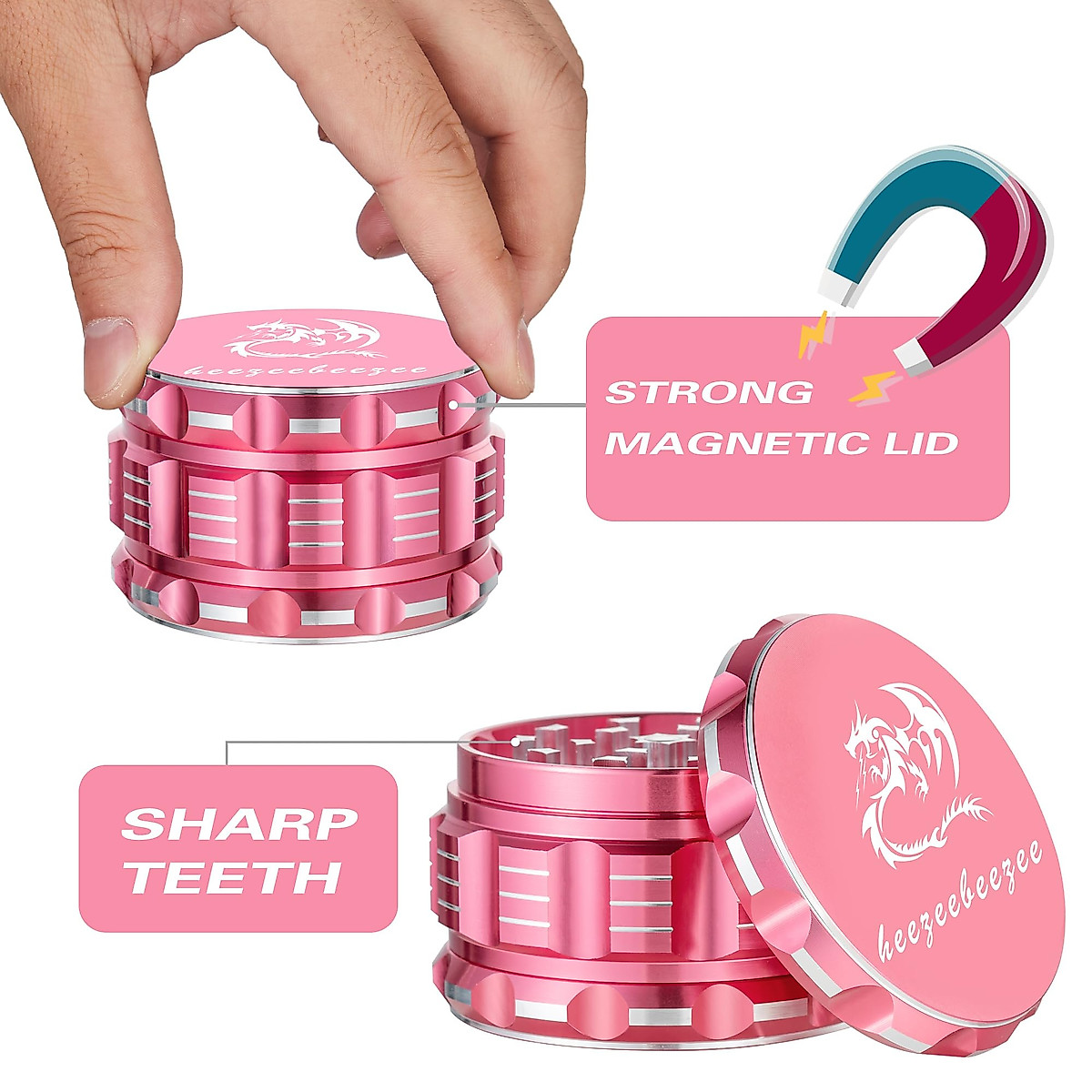 Large Spice Grinder 3 inch (Pink)