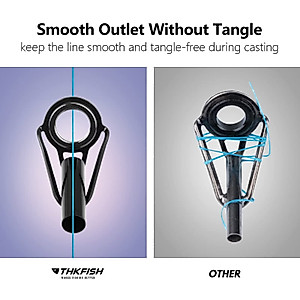 THKFISH Fishing Rod Tip Repair Kit Rod Repair Kit Small Freshwater Stainless Ceramic Repair Fishing Kits Black 80pcs