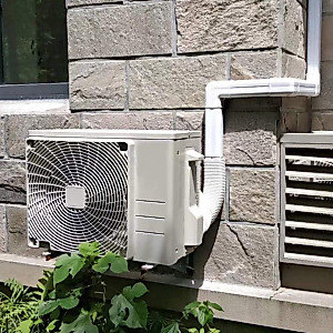 AC Parts 4'' 17 Ft Mini Split Line Set Cover, PVC Decorative Pipe Line Cover Kit for Ductless Mini Split Air Conditioner Accessories, Central AC and Heat Pump