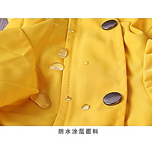 Dog Raincoat Jacket with Zip up Yellow rain Coat Hoodie Water Resistant Stylish Dog Raincoats (Small,Yellow)