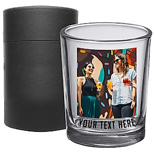 1pk Personalized Printed Photo 2.5oz Shot Glass - Mother's Day Gifts for Dads and Moms,custom image or pictures–anniversaries,party favors,bachelor or bachelorette party,21st birthday shot glass,Cute