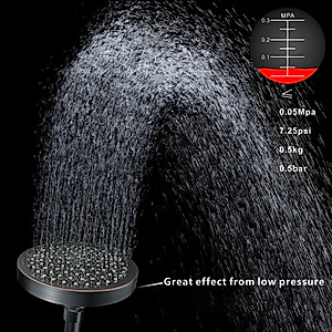 Voolan High Pressure Rain Shower Head, Luxury Modern Look, The Perfect Adjustable Replacement For Your Bathroom Showerhead, Comfortable Shower Experience Even at Low Water Flow (6" Oil-Rubbed Bronze)