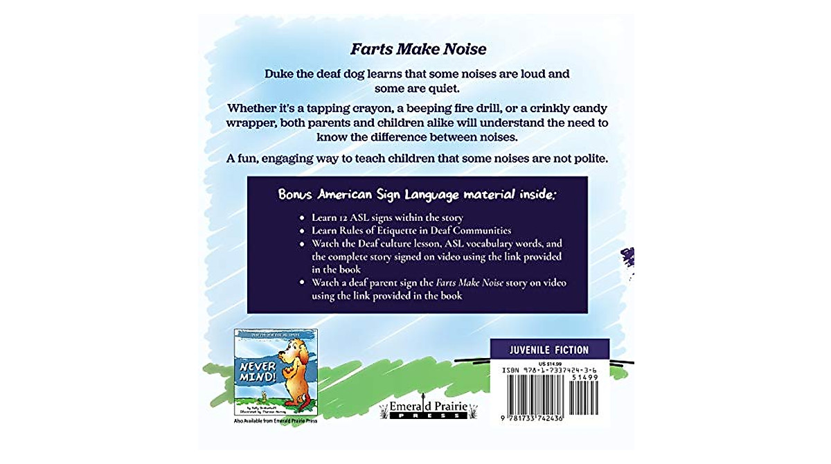 Farts Make Noise Book with ASL Signs for Kids | Duke the Deaf Dog