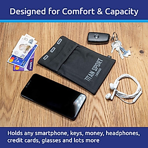 Titan Sport Cell Phone Holder for Running - Universal Arm Bands for Walking/Workout/Gym, Exercise Sleeve Strap Band for Adult Women & Men, Fits All Devices Up to 7", iPhone SE/X/5/6/7/8/11/12 (Medium)