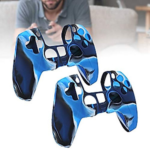 Gamepad Protective Cover Comfortable Anti Extrusion Dust Proof Sweat Proof Game Controller Skin ,for Gamepad(Camouflage blue)