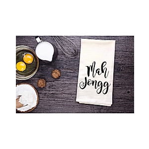 mah jongg - Dish Towel Kitchen Tea Towel Funny Saying Humorous Flour Sack Towels Great Housewarming Gift 28 inch by 28 inch, 100% Cotton, Multi-Purpose Towel