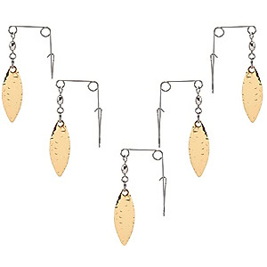Spinner Blades Smooth Nickel Spoons Rigs Spinners Spinnerbait Fishing Lures Accessories (M (11Pcs), Gold Willow)