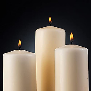 SPAAS Ivory Pillar Candles - 9 Pack | 6 Inch Large Ivory Dripless Pillar Candles | Long Burning Unscented Pillar Candles for Home Décor, Memorial, Vigil, Parties, Wedding, Decorative Lantern