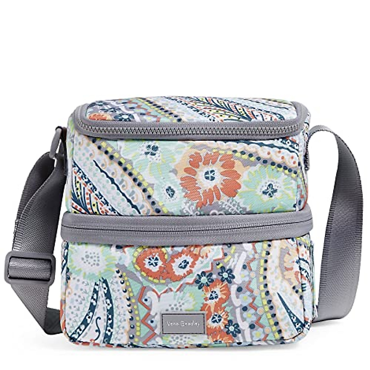 Vera Bradley Women's Recycled Lighten Up Reactive Expandable Lunch Cooler Lunch Bag, Citrus Paisley, One Size