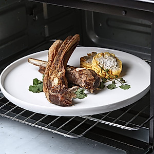 QFULL Ceramic White Dinner Plate Set of 6, 8 Inch Cutlery Set, Pizza Salad Pasta Steak Porcelain Plate Restaurant Dishes, Salad Plate, Anti-Scratch Round Plate