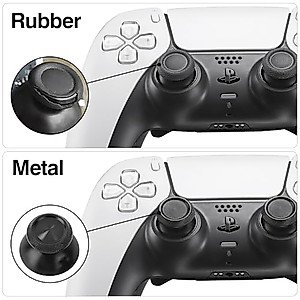 TOMSIN Metal Thumbsticks Replacement Kit for PS5 Controller – Aluminum Joysticks Accessories Compatible with PlayStation 5 Controller (Black)