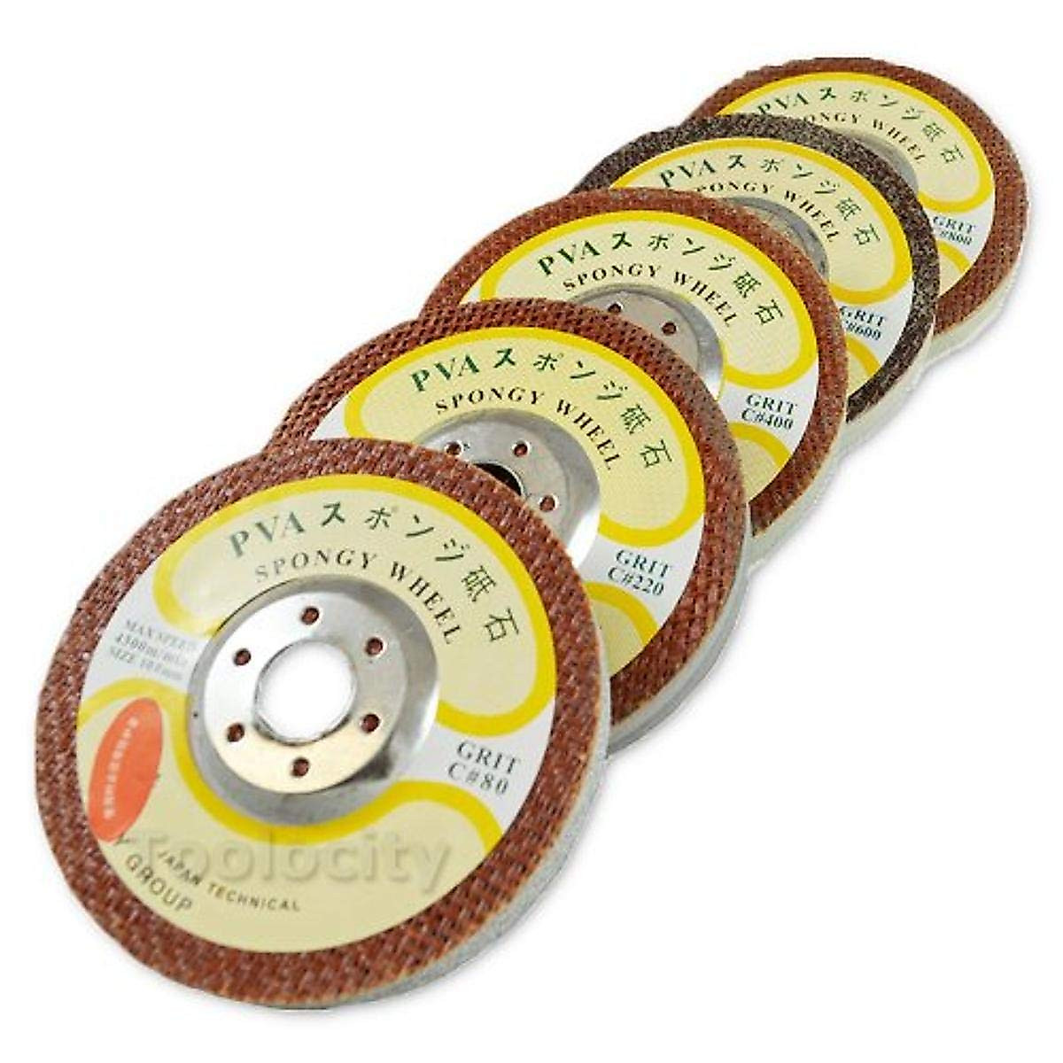 Toolocity HLPVAMS 4-Inch PVA Marble Polishing Wheels MS Styple Set