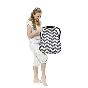 Baby Infant Car Seat Cover - Fits All Baby Car-Seats - Breathable Fabric, 100% Safe and Hygienic - Conveniently Compact Design - Machine Washable!
