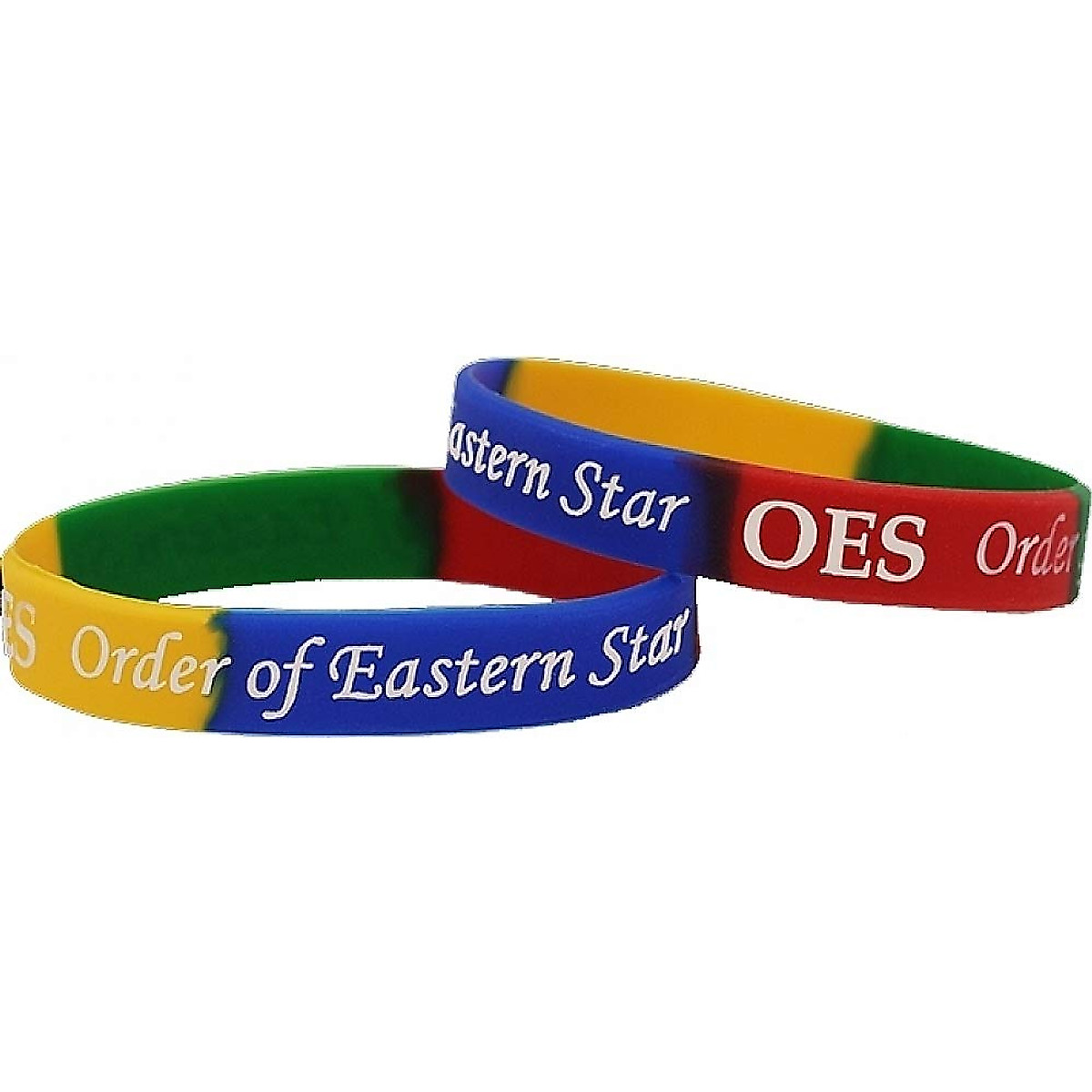 Cultural Exchange Order of Eastern Star Color Swirl Silicone Bracelet [Pack of 2-8"]