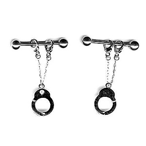 Nipple Ring Bars Handcuffs Body Jewelry Pair 14 Gauge 3/4'' Sold as a Pair