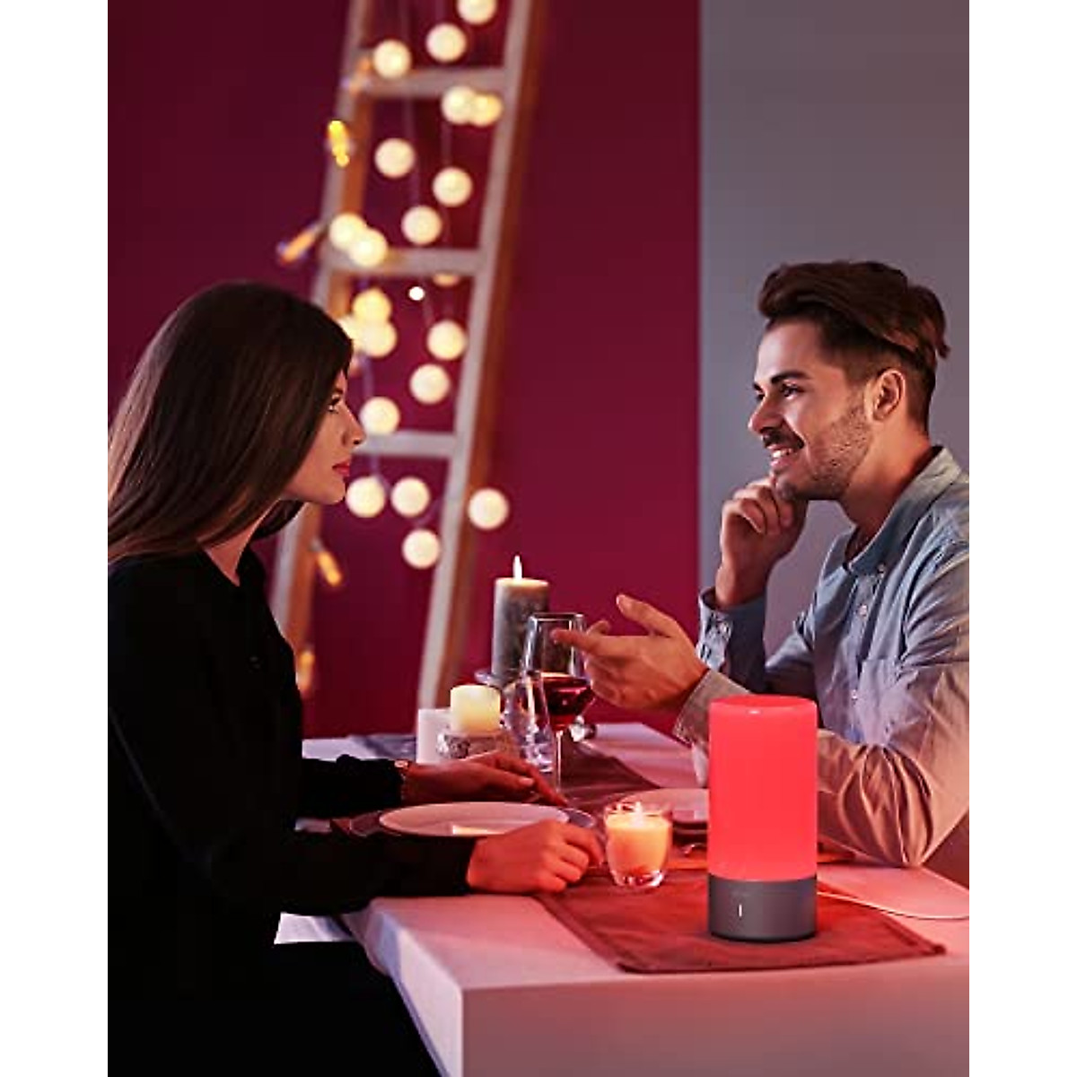 LED Table Lamp, 3-Levels Dimmable Touch Lamp, 16 Millions RGB Color Changing Desk Lamp for Home / Office(Grey)