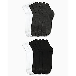 AND1 Men's Socks - PROPLATINUM Lightweight Quarter Cut Socks (12 Pack), Size Shoe size: 6-12.5, Assorted
