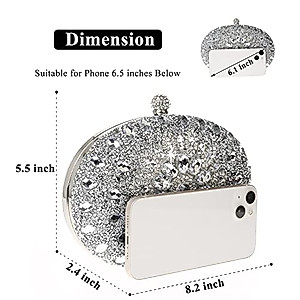 COAIMANEY Womens Sparkly Rhinestone Glitter Clutch Purse Evening Handbag Shoulder Bag for Wedding Party Prom