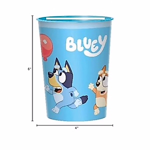 Amscan Bluey Birthday Baby Party Supplies Bundle Pack includes 12 Plastic Reusable Cups