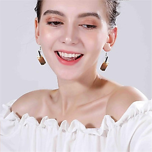 6 Pairs Creative Unique Bubble Boba Tea Dangle Earrings Funny Personality Milk Tea Drink Earring Colorful Glass Bottle Funny Earrings for Women Party Jewelry Gifts (6 Color)