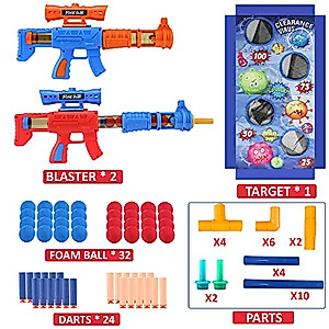 Kids Outdoor Toys for 5+ Year Old Boys: Shooting Game Toy With Target Set for Age 5 6 7 8-12 Boy Girls Gifts - 2 Pack Cool Party Games Easter Basket Stuffers for Kids Outside Toys Family Fun Ideas