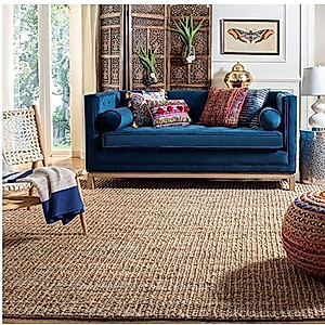 SAFAVIEH Natural Fiber Collection 8' x 10' NF447A Handmade Chunky Textured Premium Jute 0.75-inch Thick Area Rug