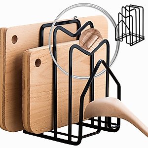 Tikxlafe Iron Cutting Board Rack, 5.9 x 4.9 x 8.7 in, Black