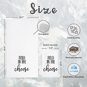 Saukore Fold in The Cheese Kitchen Towels, 2 Pack Waffle Weave Dish Towels TV Show Merchandise Gift, Funny Bathroom Hand Towels, Birthday Christmas Housewarming Gifts for SC Fans