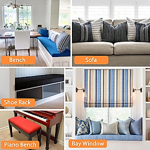 SINUOLIN Waterproof Custom Bench Cushion Pads for Indoor Outdoor Furniture Window Seat Sofa Couch Swing 70D High-Resilience Foam with Optional Fabric Embroidery