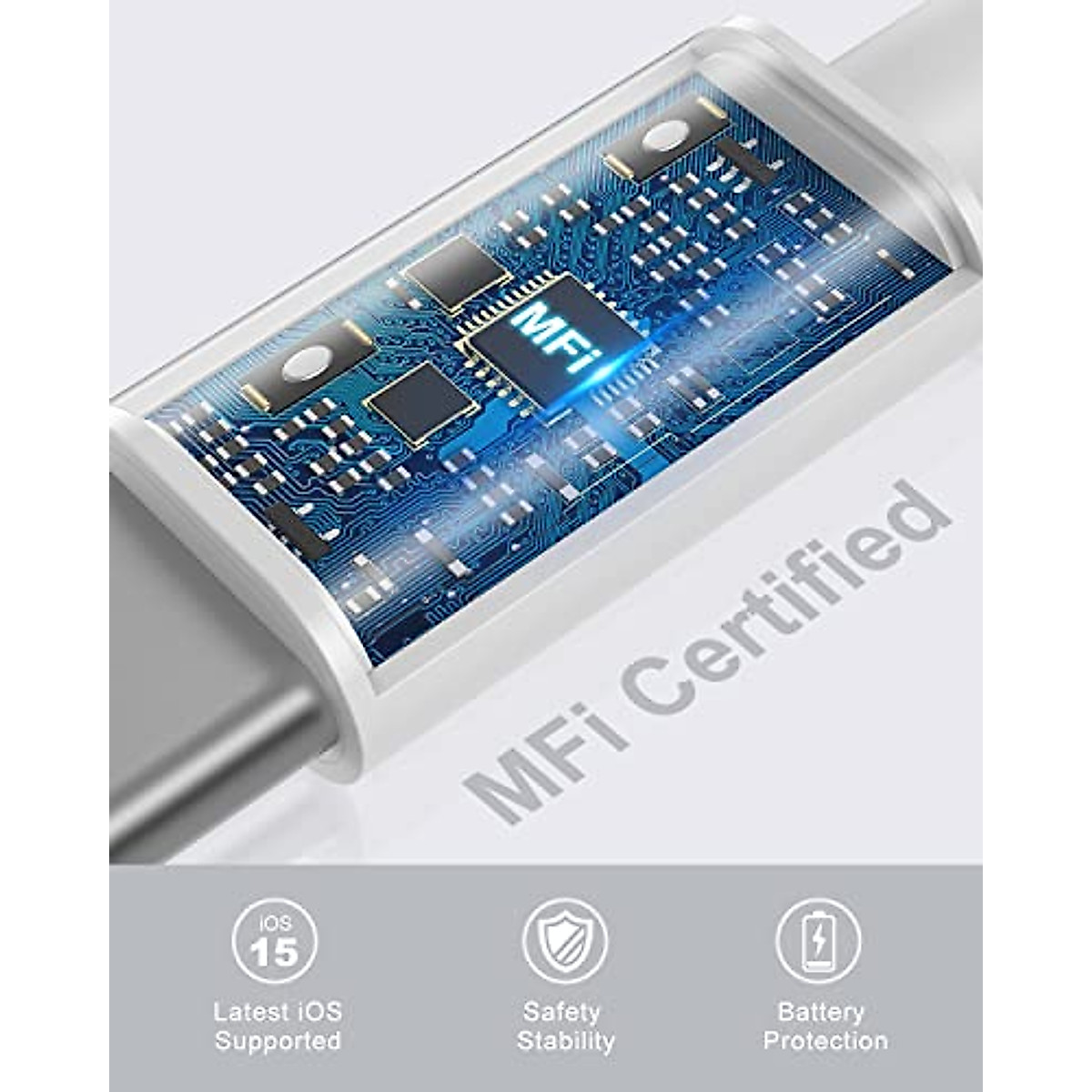 USB C to Lightning Cable 6ft 3Pack,【Apple MFi Certified】 iPhone Fast Charger Charging Cord Cable for iPhone 14/13/13 Pro/12/12 Pro/12 Pro Max/11/Xs Max/XR/X,iPad,AirPods Pro and More