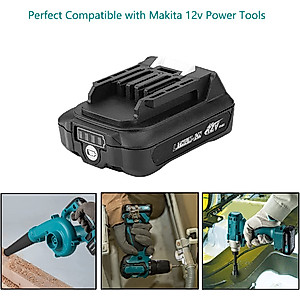 2pcs BL1021B 2.0Ah Battery with Charger DC10WD DC10SB, Compatible with Makita 12V Battery BL1016 BL1015 BL1020 BL1041B 197396-9, CP100DZ JR103D MP100DZ TD110D DF031D DF0331D CG100D CL106FD Tool