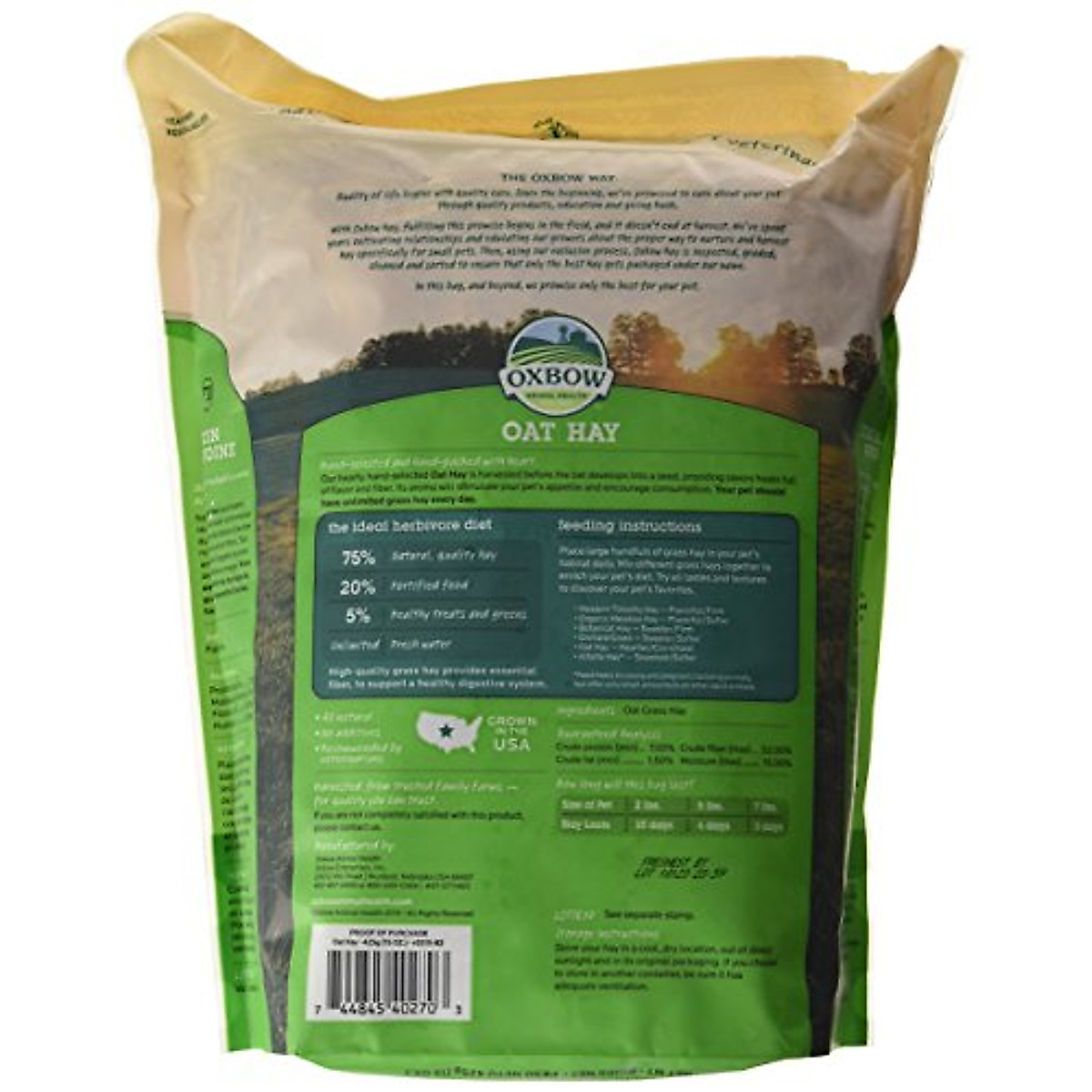 Oxbow Oat Hay 15 Ounce Bag For Small Pets
