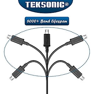 tekSonic [12-Pack Micro USB Cable Multi Pack Bulk Lot - 1 M/3.3 ft Charging, Data Sync Fast Micro USB to USB A Cord for Samsung Galaxy S7 S6 Edge J7 S5,Note 5 4,LG 4 K40 K20,Kindle,PS4,Xbox,Tablet