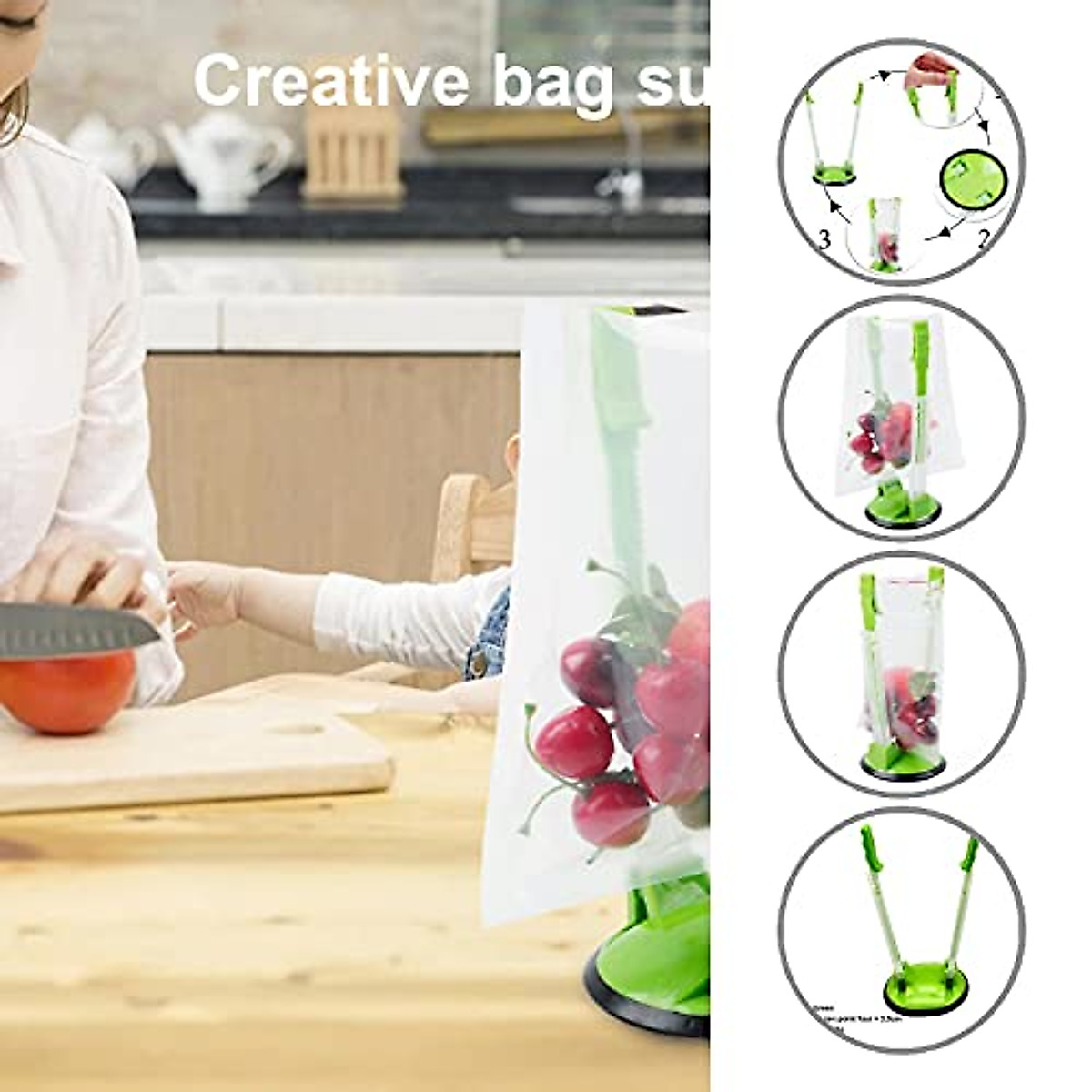 Baggy Rack Clip Plastic Food Bag Storage Rack Stand Space-saving Multi-purpose Green