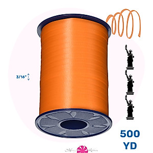 Morex Poly Crimped Curling Ribbon, 3/16-Inch by 500-Yard, Orange, 500-Yard, 1-Pack
