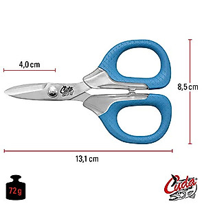 Cuda 5.5-Inch Titanium-Bonded Fishing Scissors for Braided Line & Mono Line with Micro Serrated Edges (18362), Blue